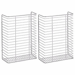 mDesign Metal Wire Wall Mount Storage Organizer for Holiday/Celebration Gift Wrap and Bows - Hang in Closet, Basement, Craft Room, Laundry Room, Garage - 2 Pack - Chrome