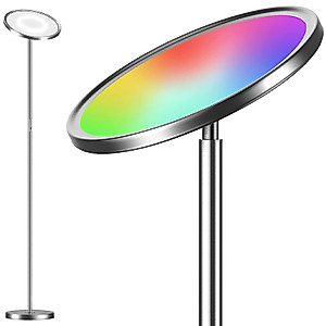 LEPOWER LED Bright Floor Lamp, Smart Floor Lamp, Torchiere Standing Lamp for Living Room, Bedroom, Office, Touch Dimmable Compatible with Alexa, Google Home