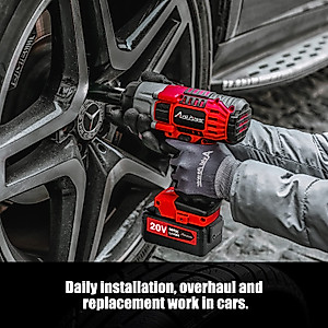 AVID POWER Cordless Impact Wrench Bundle with Tire Inflator Air Compressor