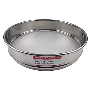 LABALPHA 35 Mesh Lab Sieves, 35 Mesh Test Sieve, 12'' Diameter, 304 Stainless Steel Wire Cloth (0.5mm)