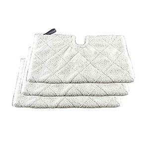 Turbokey 3 Pocket Steam Mop Pads Double-Sided Rectangle Microfiber Refill Pad for Shark Euro Pro Mops S3500 Series,S2902,S3455K,S3501,S3550,S3601,S3801,S3901,S4601,S4701,S4701D,SE450（White）