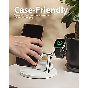 Wireless Charger,ZECHIN 3 in 1 Wireless Charging Station,Fast Wireless Charger Stand for iPhone 14/13/12/11/Pro/Max/XS/XR/X/8/Plus, for Apple Watch 7/6/5/4/3/2/SE, for AirPods 3/2/Pro(White)