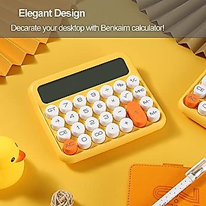 Calculators, Benkaim Desk Calculator,Basic Standard Calculator,12 Digit Large LCD Display Big Button Calculator for School, Home & Business Use(Beige)