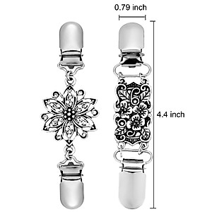 Jetec 2 Pieces Retro Shirt Dresses Clips for Women Shawl Clip Waist Cincher Clips Sweater Cardigan Collar Clips
