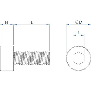 Fullerkreg M6-1.0 x 50MM Socket Head Cap Screws, Allen Socket Drive, Din 912, AISI 304 Stainless Steel (18-8), Full Thread, Bright Finish, Machine Thread, Quantity 10