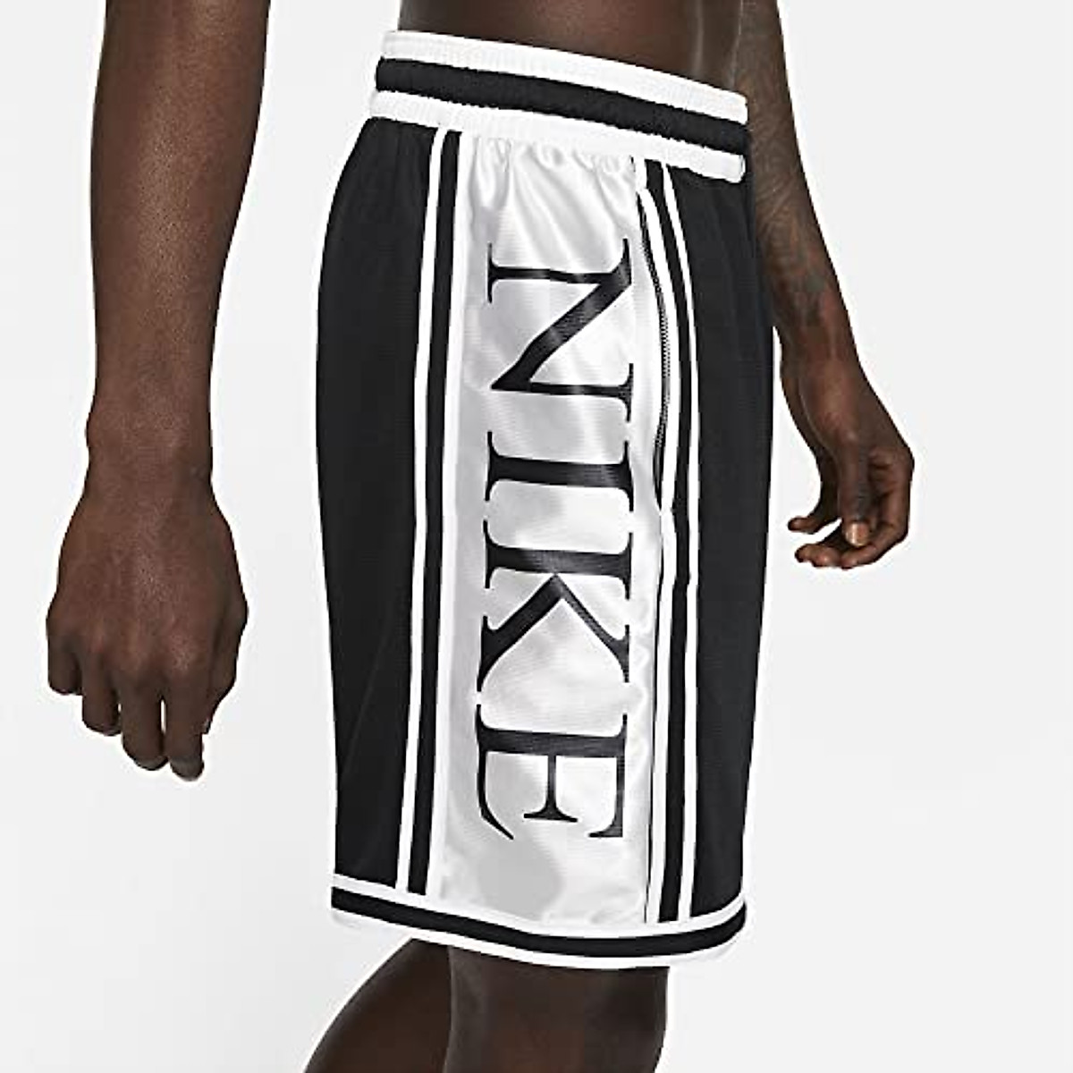 Nike Men Dri-FIT DNA+ Basketball Shorts (Large, Black/White/Black)