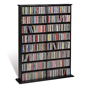 Prepac Double Width Wall Storage, Oak and Black