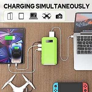 powkey Portable Power Station with AC Outlet, 65W/110V External Battery Pack 24000mAh/88.8Wh Power Pack, Portable Power Source Supply Backup for Outdoor Tent Camping Home Office