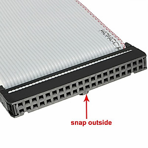 Tool parts IDC Gray Wire Flat Ribbon Cable 40 Pins 66cm Length 2.54mm Pitch 2pcs Type-C