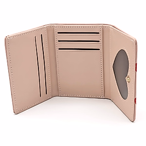 VEELAM Small Trifold Cute Kawaii Strawberry Wallet for Women Girls(Pink)