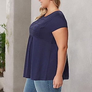 Gloria Vanderbilt Ladies' Embroidered Tee, Crewneck Short Sleeve Tee | Women Short Sleeve Shirt | Womens Top | Women's Tshirts |Summer Tops. - Blue Small