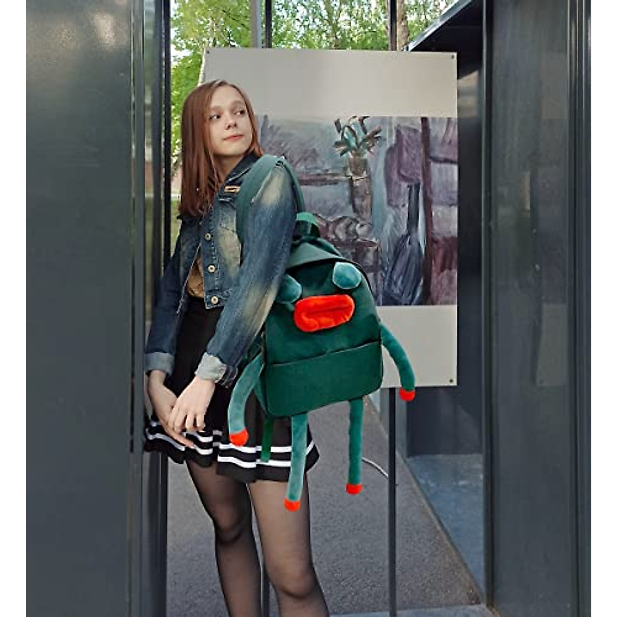 Oxford Backpack 3D Funny Cartoon Frog Satchel Waterproof Daykpack Novelty Schoolbag Bookbags Shoulder bag Purse