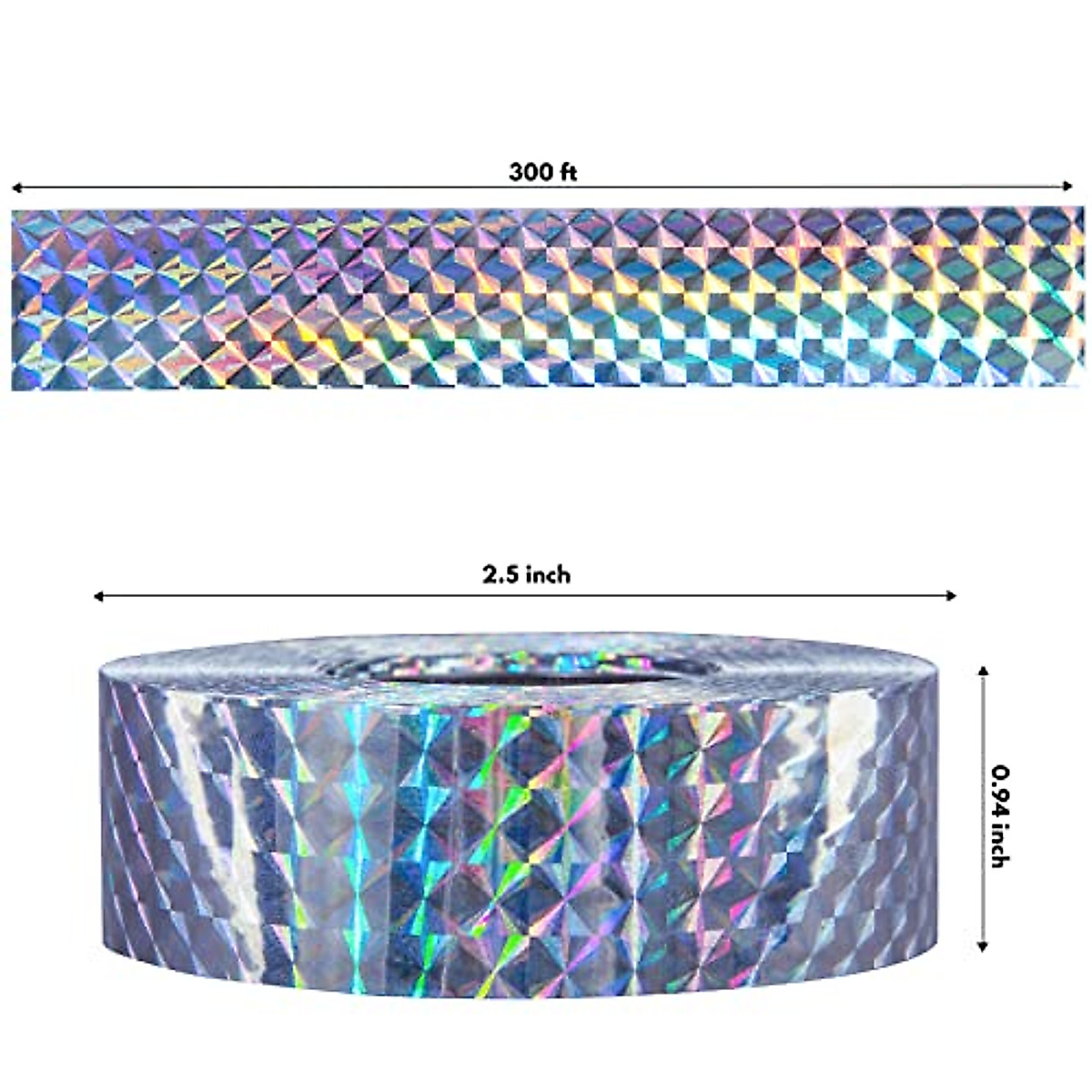 2 * 300 Foot Bird Scare Tape, Bird Ribbon Bird Reflective Flash Tape Woodpecker Deterrent Bird Scare Ribbon Repellent Keep Birds Away Outdoor