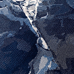 Abani Rugs Contemporary Blue & Grey Marble Ice Design 6’ x 9’ Area Rug - Modern Swirl Watercolor Non-Shedding Bedroom Rug