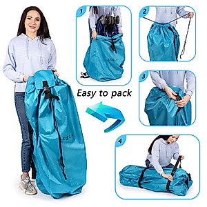 Glogex Stroller Travel Bag for Airplane, Gate Check Stroller Bag, Durable, Lightweight, Waterproof, with Carry Straps, Easy to Transport