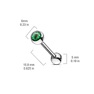 Covet Jewelry Snake Eye Inlaid Ball 316L Surgical Steel Barbells (Red)