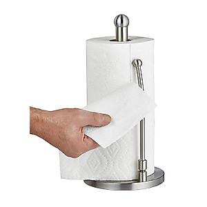 Alpine Countertop Paper Towel Holder - Stainless Steel Kitchen Napkin Roll Dispenser Stand for Home, Office, Bathroom (Steel-Lite)