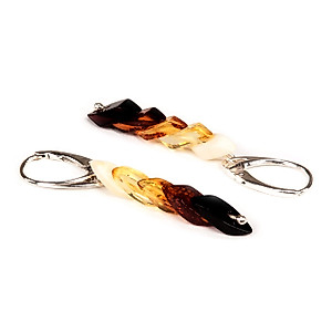 AMBERAGE Natural Baltic Amber Leverback Earrings