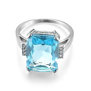 Gothic Engagement Ring, Ring Jewelry 12 Cubic Zirconia Silver-Plated-Base Simple Women Wedding Rings