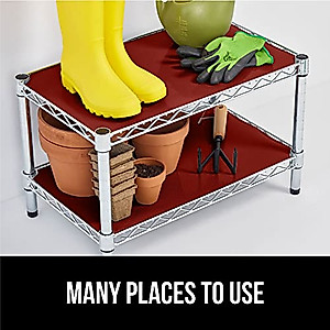 GORILLA GRIP DuraGuard Shelf Liner, Non-Adhesive Cabinet Liners for Kitchen Drawers, Shelves, Refrigerator, Pantry Storage, Bathroom Closet, Durable Waterproof BPA Free Ribbed Plastic, 12x10 Dark Red