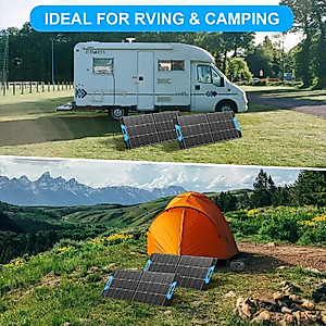 100 Watt Portable Solar Panel for Power Station, Foldable 100W Solar Panel for Camping Hiking Off-Grid Living, Monocrystalline Folding Panel Solar with 5V USB 18V DC Output…