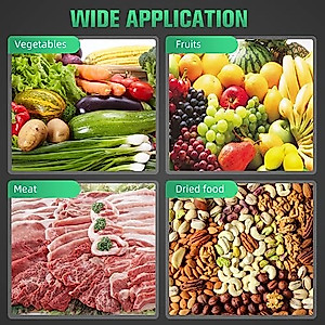 Vacuum Sealer Machine Food Vacuum Sealer Automatic Air Sealing System for Food Storage Dry and Wet Food Modes Compact Design 12.6 Inch with 15Pcs Seal Bags Starter Kit (Black)