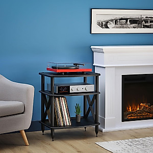 Pangea Audio Vulcan TT Turntable Stand with Vinyl Record Storage - Black