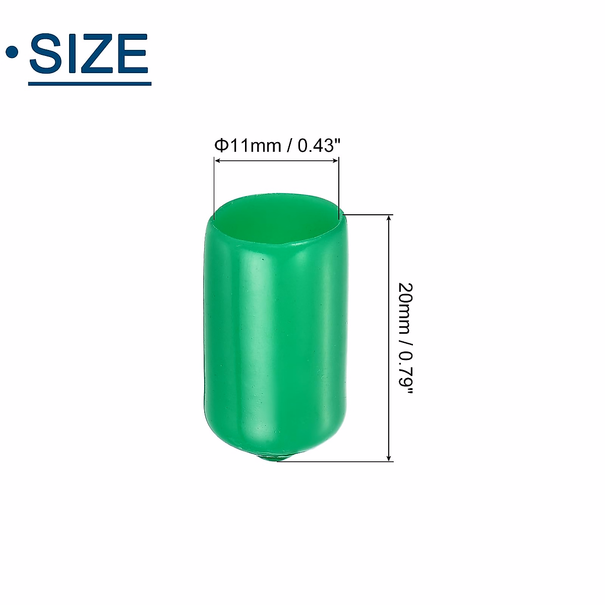 uxcell 50Pcs Rubber End Caps, 11mm/0.43" ID Rubber End Caps, PVC Caps Rubber Screw for Bolts Screw Caps Thread Protectors Tube Screw Bolt, Green