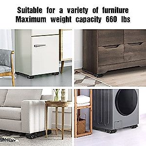 TheElves Extendible Appliance Rollers, Adjustable Appliance Slider, Heavy Duty Appliance Rollers with Wheels for Washing Machine, Washer and Dryer, Drawers,refrigerators, Support 660 LB-Black