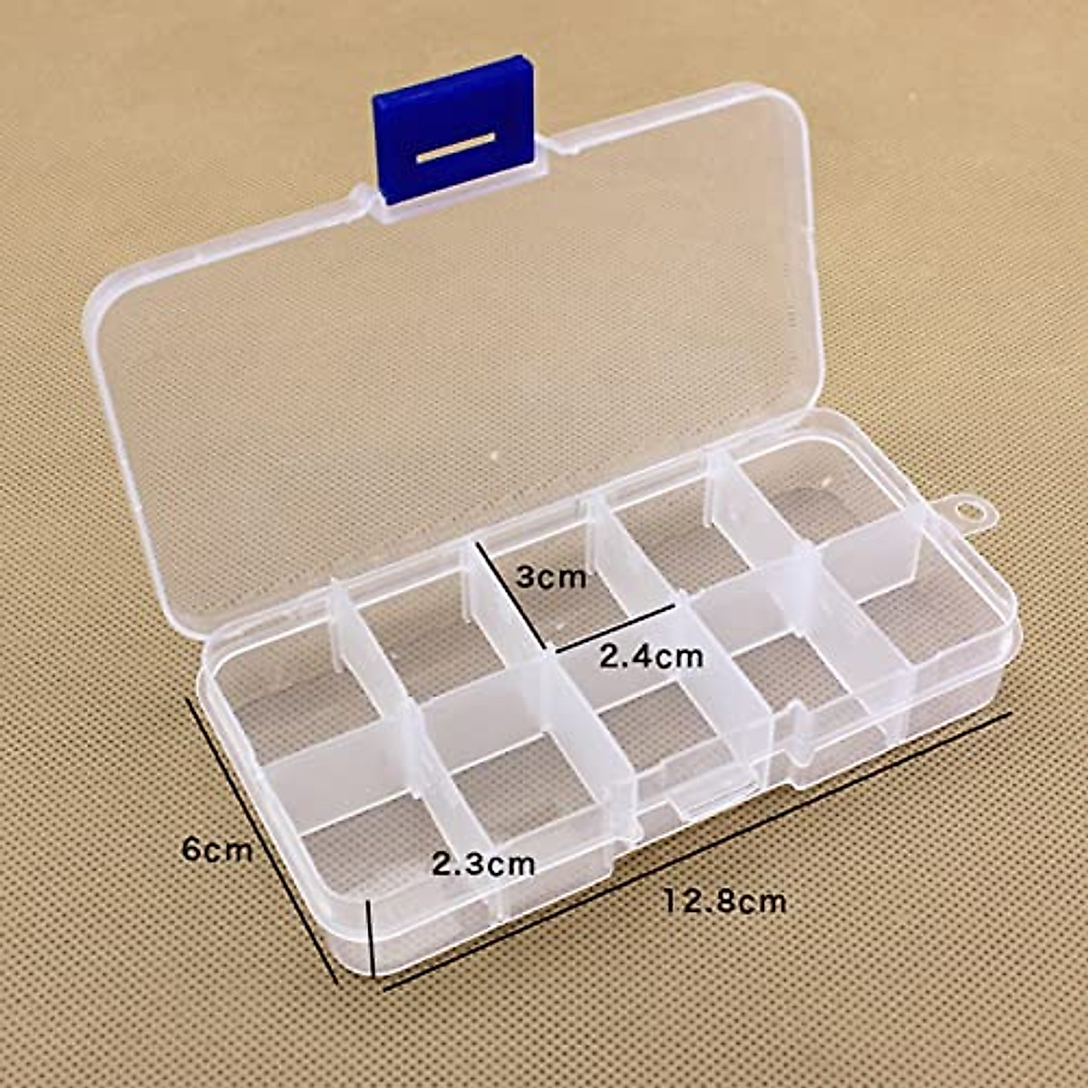 Reheyre Jewelry Organizer Box, 10 Grids Plastic Organizer Box with Dividers, Compartment Container Storage for Beads Crafts Jewelry Fishing Tackles B