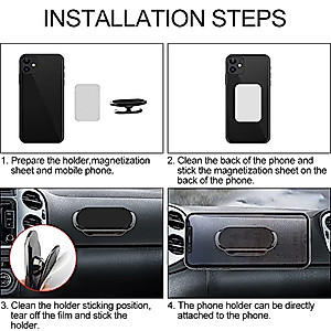 TIQUS [3 Pack] Car Magnetic Phone Mount, Upgrade 8X Magnets Strong Magnet Cell Phone Holder,Dashboard 360° Rotation & Degrees View, for All Smartphone and Cellphone