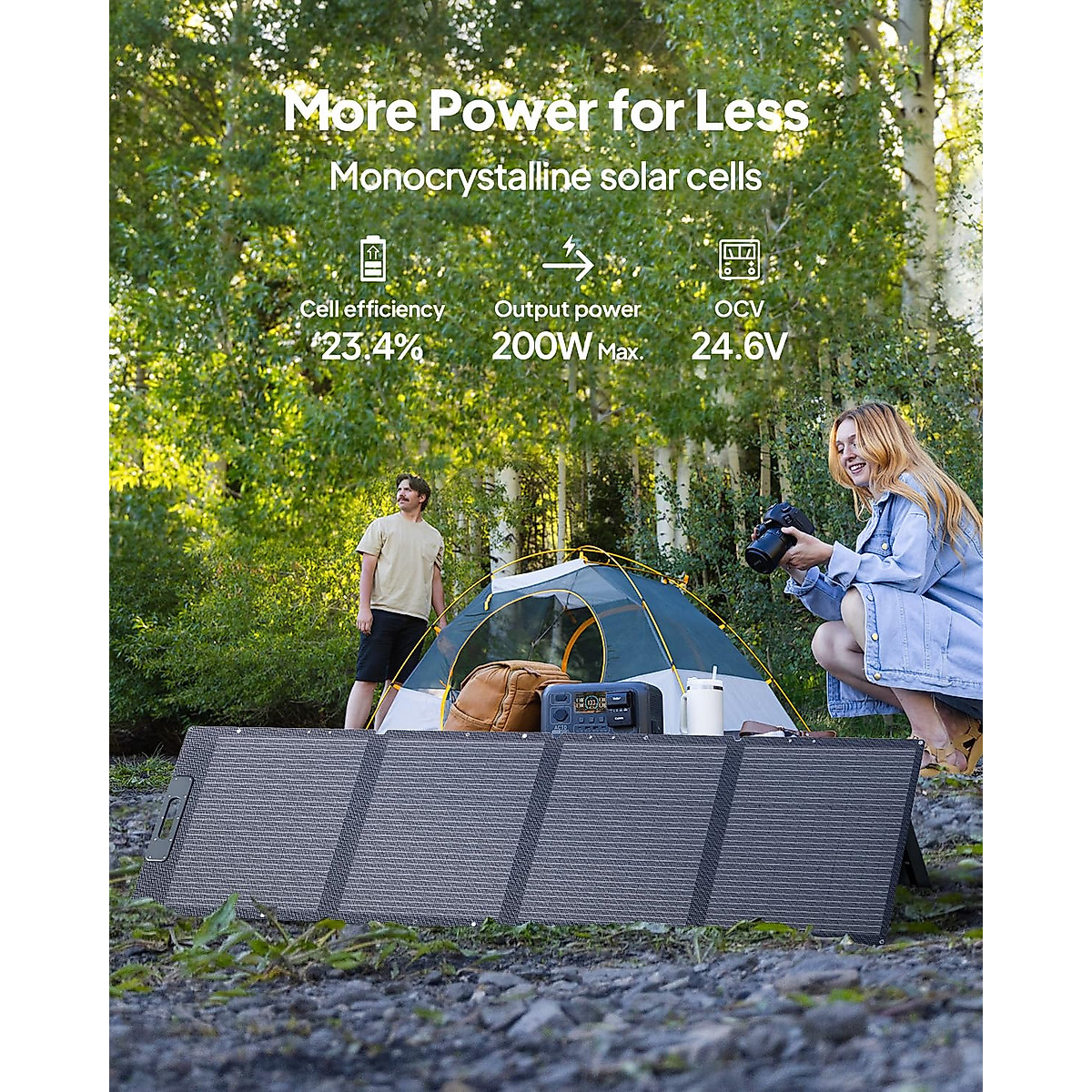 BLUETTI Solar Generator EB70S with PV200 Solar Panel Included, 716Wh Portable Power Station w/ 4 120V/800W AC Outlets, LiFePO4 Battery Pack for Outdoor Camping, Road Trip, Emergency