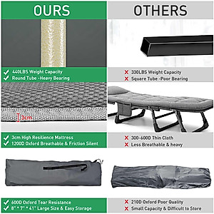 Yescom Outdoor Collapsible Camping Cot Folding Tent Bed with Carry Bag Potable for Travel Hunting Patio Home Office Rest