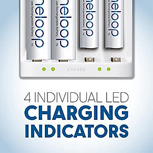 Panasonic eneloop Rechargeable Batteries Power Pack; 10AA, 4AAA, and Advanced Individual Battery Charger