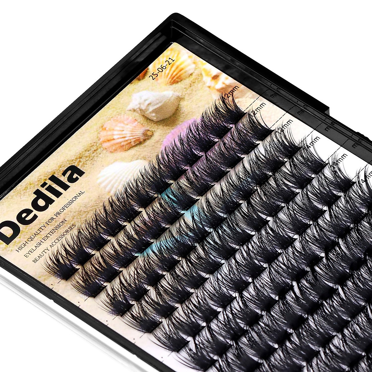 Dedila 120 Pcs Handmade D Curl Makeup Clusters Eye lashes Extensions Mixed 10-12-14-16mm/12-14-16mm/14-16-18mm D Curl Soft and Lightweight Individual false eyelashes Wide Stem (Mixed 12-14-16mm)