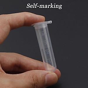 JIUWU Plastic Tube Vial Sample Storage Container 5ml Pack of 50