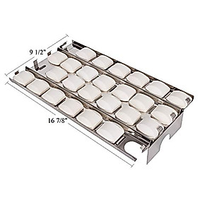 GasSaf Heat Plate for Lynx CS30, L27, L30, L30PSP, L30APSFR, L36, L42, L54, LBQ27FR Gas Grill, 50-Pack Ceramic Briquettes & 2-Pack Stainless Steel Briquette Trays