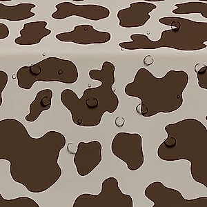 Xigejob Cow Print Party Tablecloth Supplies For Cowboy Birthday Decorations - Disposable Brown Cow Party Table Cover, Western Cowboy Farm Baby Shower Birthday Table Decorations - 2 Pack (54in x 108in)