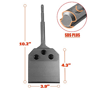 JACKCHEN SDS-Plus Floor Scraper Tile & Thinset Scaling Chisel Thinset Scraper Adhesives Remover Wall Scraper Fits SDS-Plus Rotary Hammer