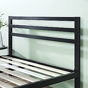 ZINUS Mia Metal Platform Bed Frame with Headboard / Wood Slat Support / No Box Spring Needed / Easy Assembly, King, Black