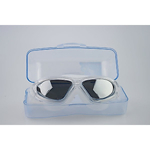 Qishi Super Big Frame No Press The Eye Swimming Goggles for Adult (White)
