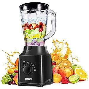 Blender for Kitchen 600W Blender for Shakes and Smoothies 52 oz Kitchen Countertop Blender with Glass Jar High Speed Ice Crusher Blender Black Smoothie Blender for Shakes Frozen Drinks