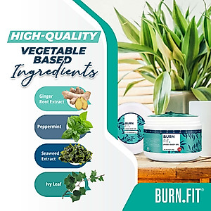 Body Gel – Anti Cellulite Cream by Burn Fit for Belly & Body, Belly Firming and Tightening Cream, Non-Sticky Cold & Hot Cream for Cellulite, Skin Firming Body Lotion for Smoother Skin - 8.5 Oz.