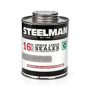 Steelman Inner Liner Sealer, Seals Repairs, Fast-Drying, for Tubes and Tires, Applicator Included, 16 Oz.