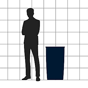 Krollen Industrial 50 Gallon Black Square Commercial Trash Can