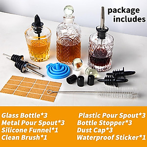 INFTYLE Syrup Bottle Set of 3 - Syrup Dispenser with Leak-Proof Lids Pour Spout Ideal for Coffee Syrups,Honey,Condiments,Olive Oil