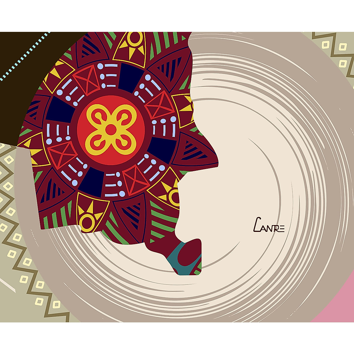 Congo Map Poster Art DRC Central African Decor Design Unframed