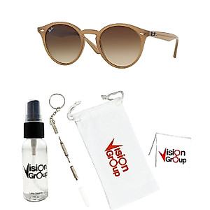 Ray-Ban RB2180 Sunglasses + Vision Group Accessories Bundle (Turtledove/Brown Gradient Dark Brown (616613), 51, Millimeters)
