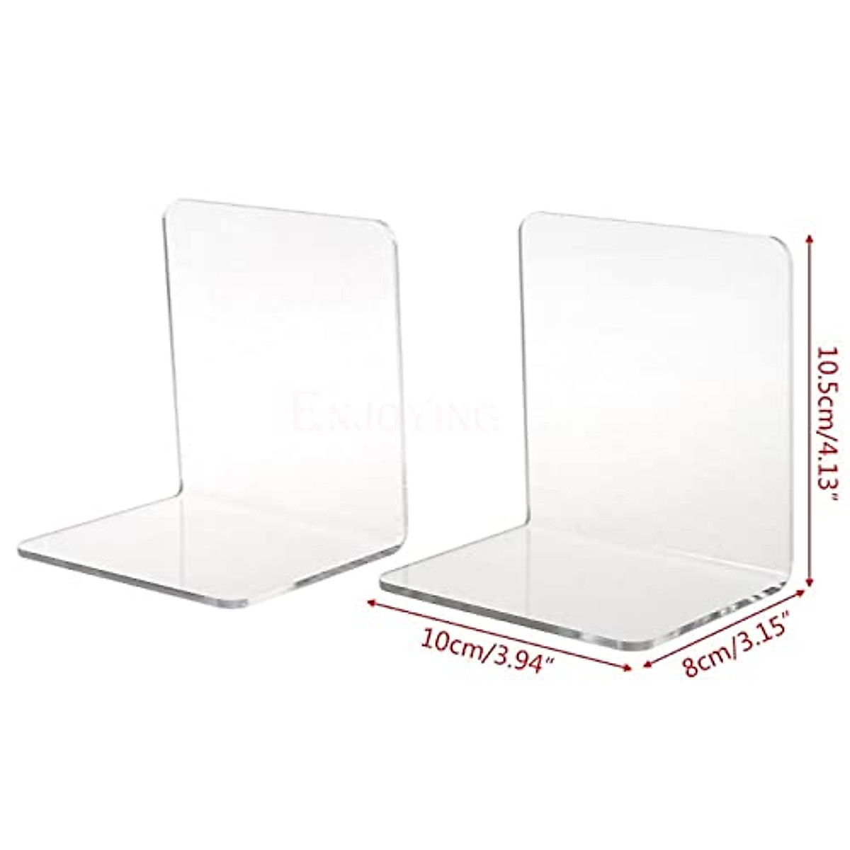 SZYAWsd File Sorters 2Pcs Clear Acrylic Bookends L-Shaped Desk Organizer Desktop Book Holder School Stationery Office Accessories