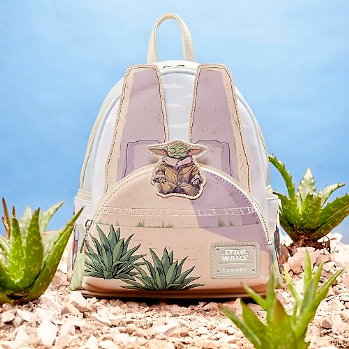 Loungefly The Mandalorian Grogu Stone Glow in the Dark Mini-Backpack, Amazon Exclusive